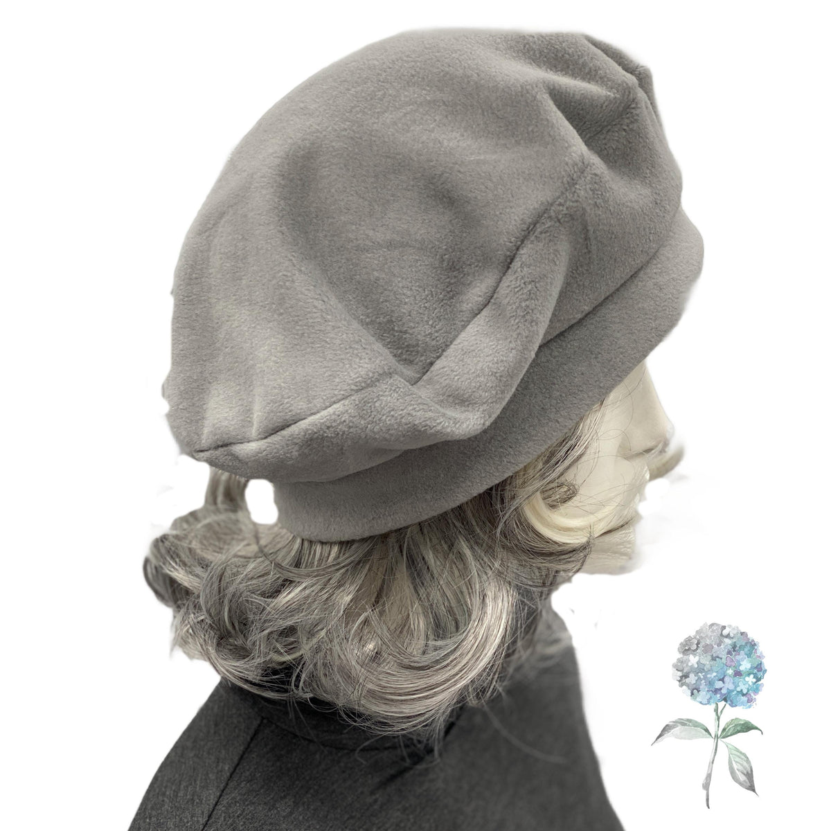 Gray Fleece Beret, Satin Lined Winter Hat, Handmade USA – Boston Millinery