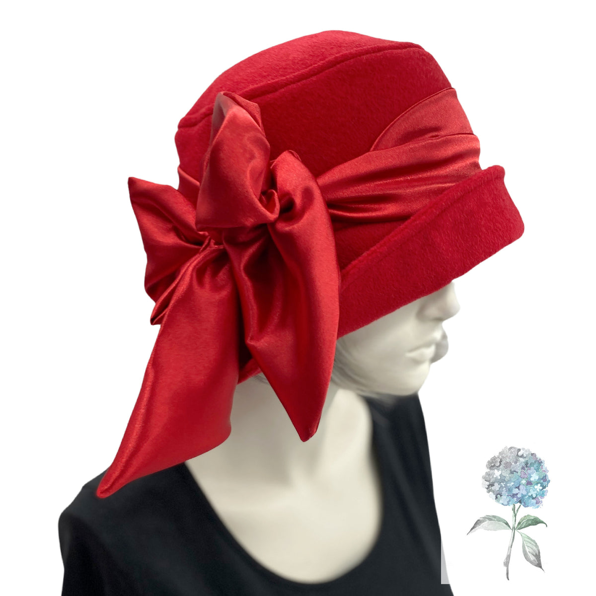 Cloche Hat for Women in Wool with Satin Band and Bow | The Eleanor ...
